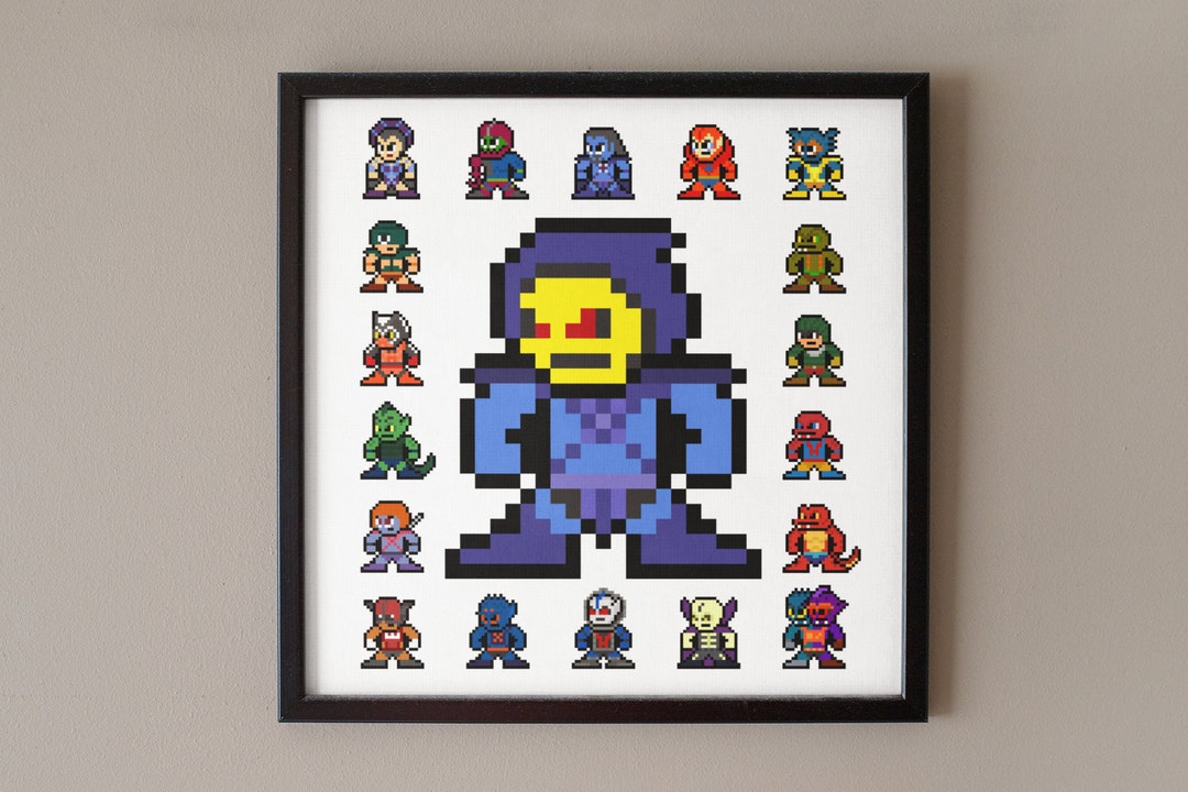 8-bit EVIL UNIVERSE MASTERS 12" X 12" Poster Print Pixel Sprite Art - Etsy