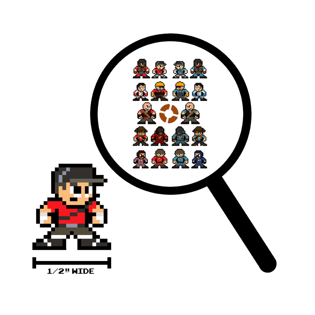 8bit Micro Decals, TEAM FORTRESS 2, TF2 Stickers, Pixel Art, for Cell ...