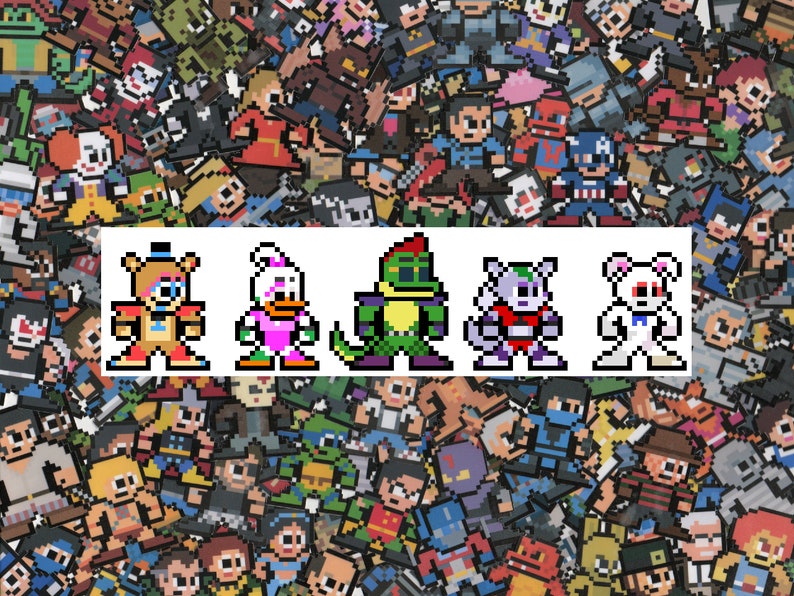 8bit Vinyl Decals SECURITY BREACH Set of 5 Pixel Art - Etsy