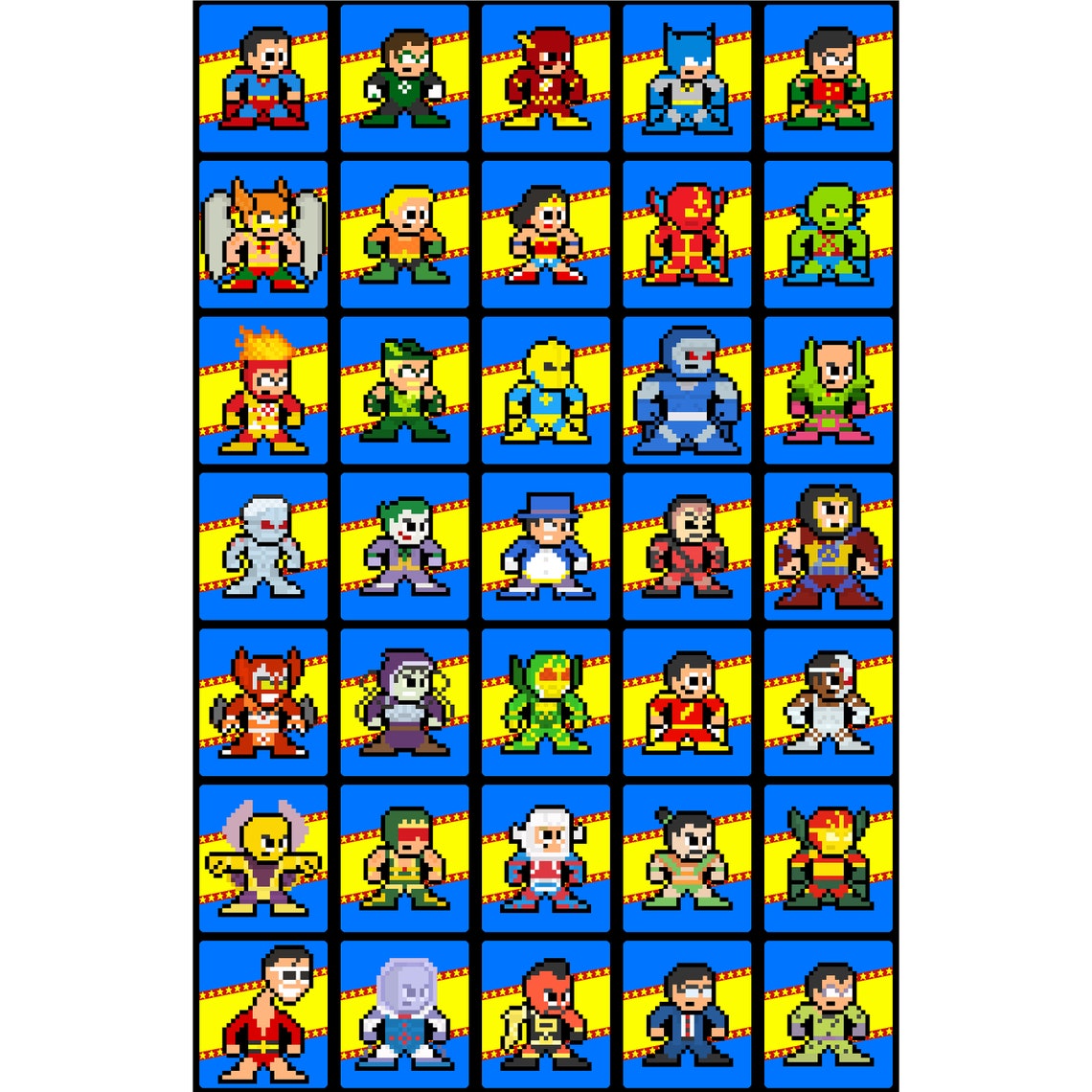 8-bit KENNER SUPER POWERS 11" X 17" Poster Print Pixel Art 80s Cartoons ...