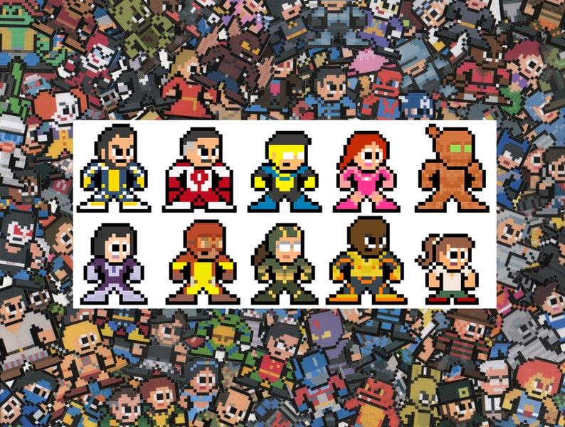 8bit Vinyl Decals INVINCIBLE Set of 10 Pixel Art Sticker - Etsy