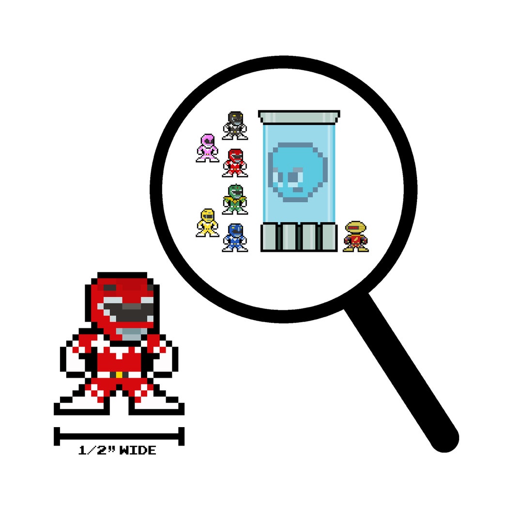 8bit Micro Decals, MMPR, Pixel Art, for Cell Phones, for Laptops, Comic ...