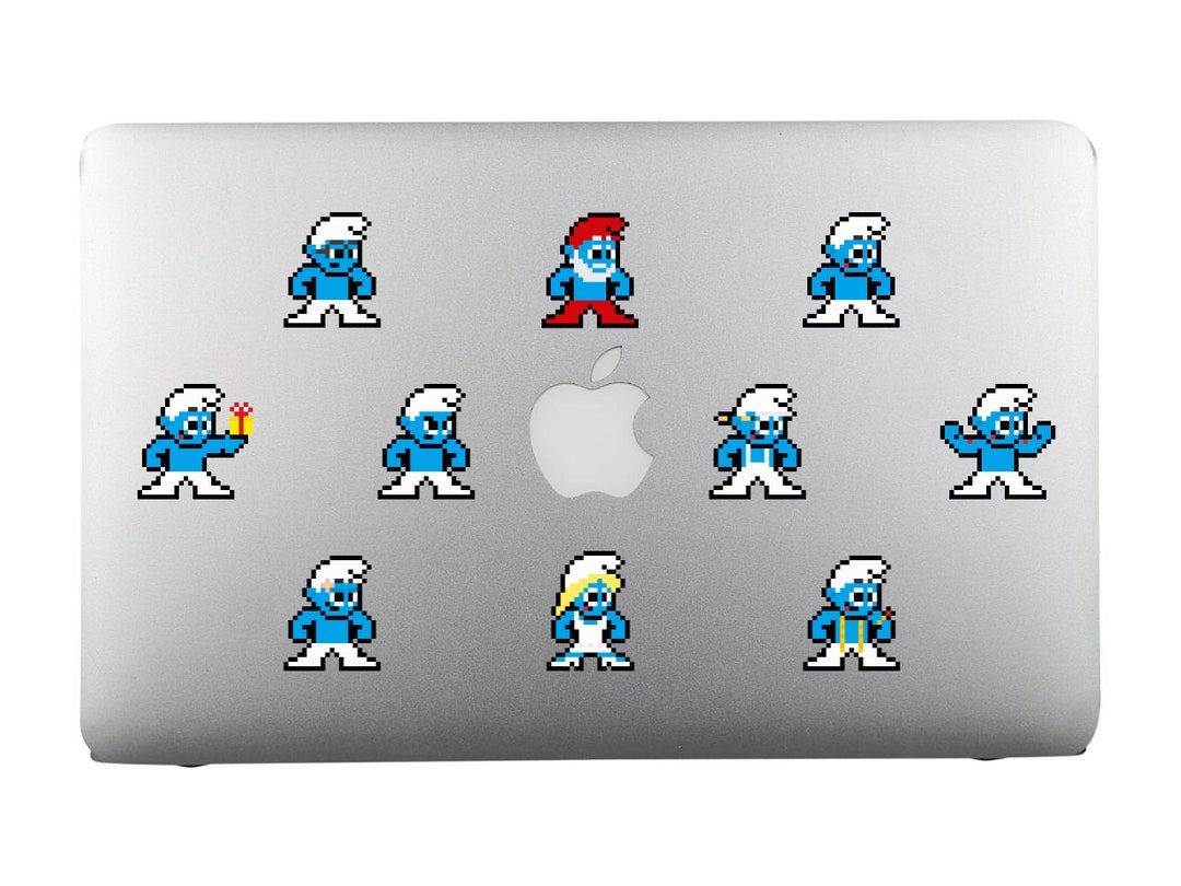 8bit Vinyl Decals, THE SMURFS, Set of 10, Pixel Art, Sticker Sheets ...