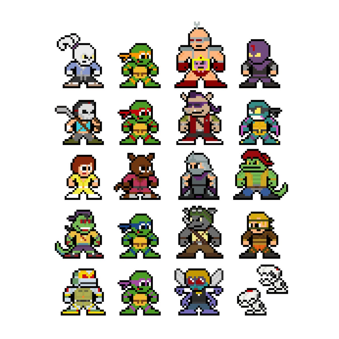 8bit, Vinyl Decals, MUTANT MAYHEM, Set of 20, Ninja Turtles, Pixel Art ...
