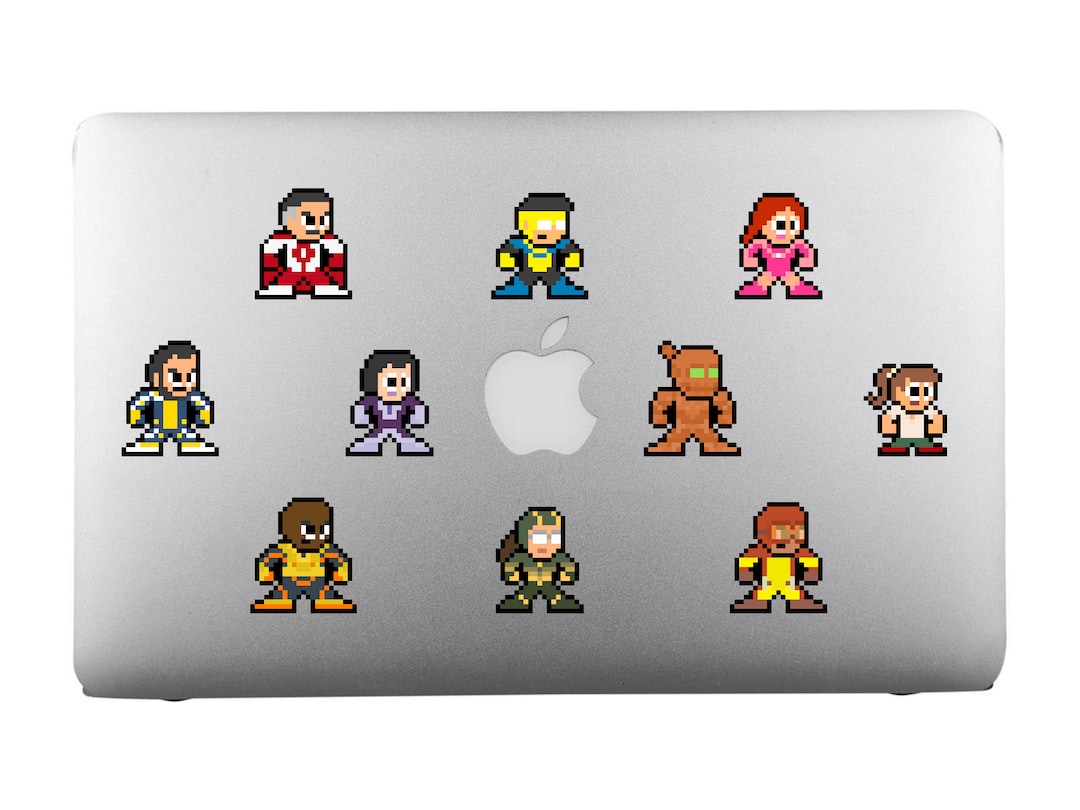 8bit Vinyl Decals, INVINCIBLE, Set of 10, Pixel Art, Sticker Sheet, for ...