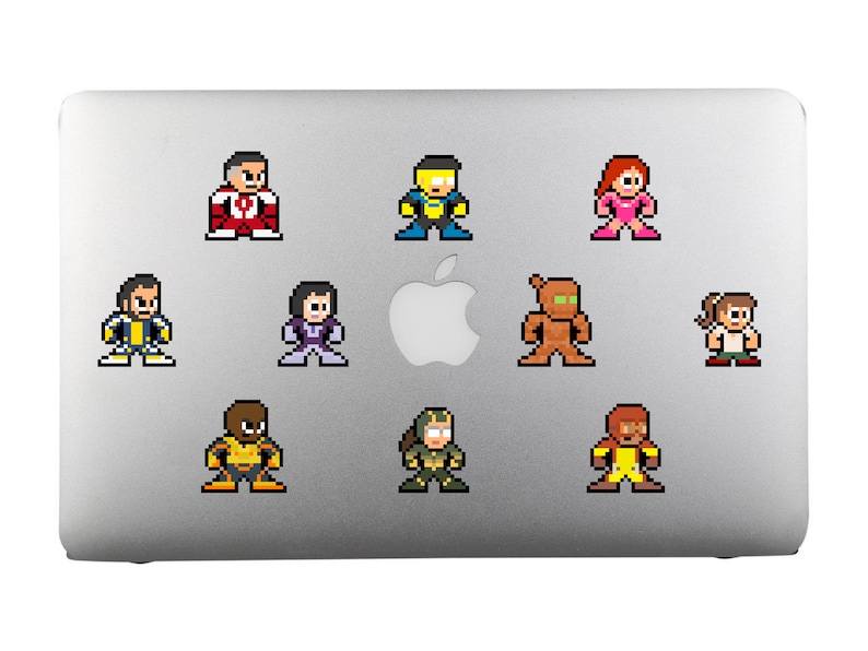 8bit Vinyl Decals INVINCIBLE Set of 10 Pixel Art Sticker - Etsy