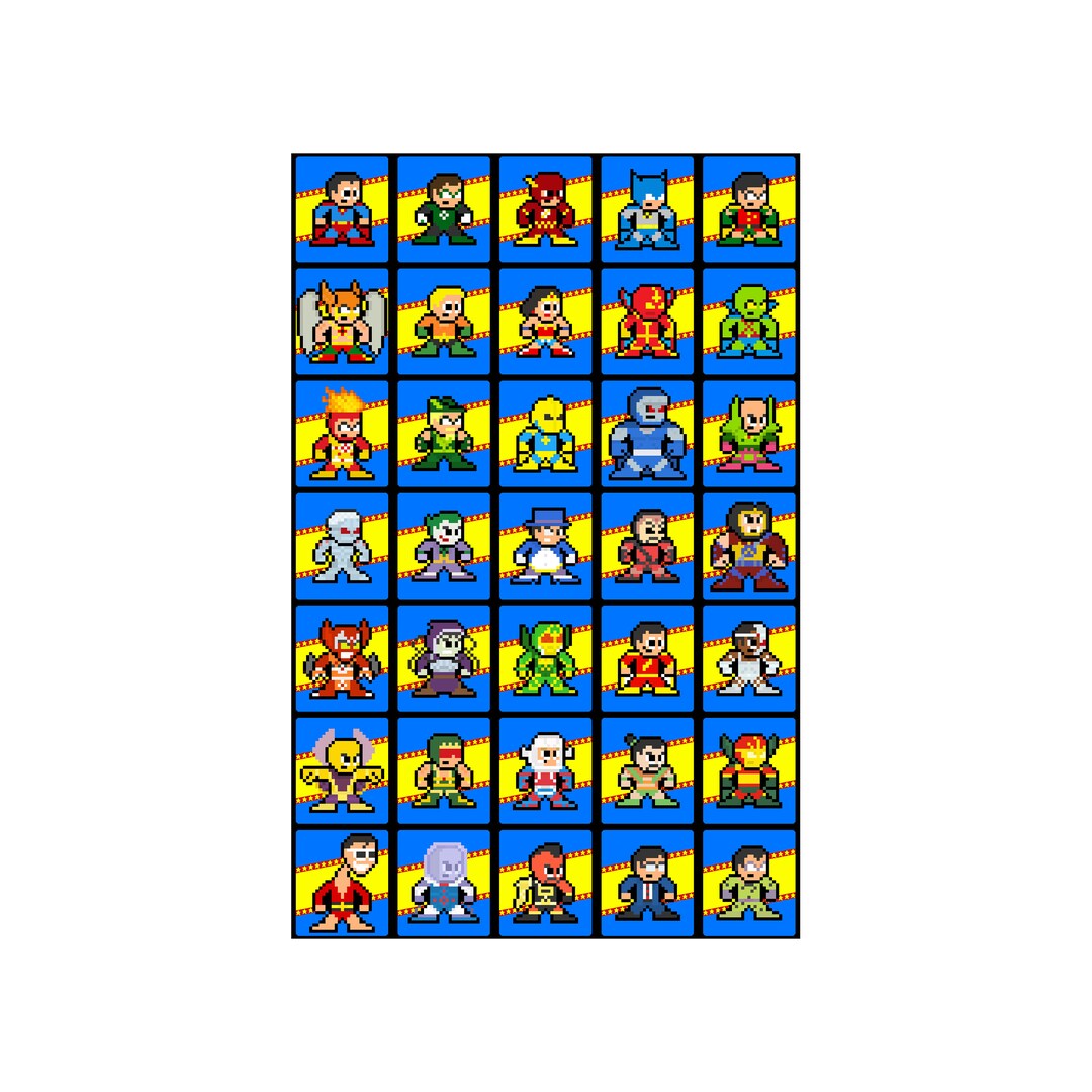 8-bit KENNER SUPER POWERS 11" X 17" Poster Print Pixel Art 80s Cartoons ...