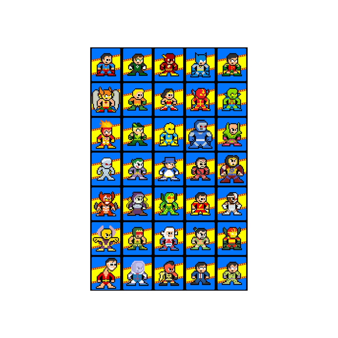 8-bit KENNER SUPER POWERS 11" X 17" Poster Print Pixel Art 80s Cartoons ...