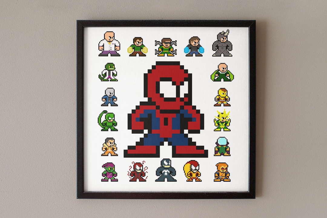 8-bit SPIDER SENSE TINGLING 12" X 12" Poster Print Pixel Sprite Art - Etsy