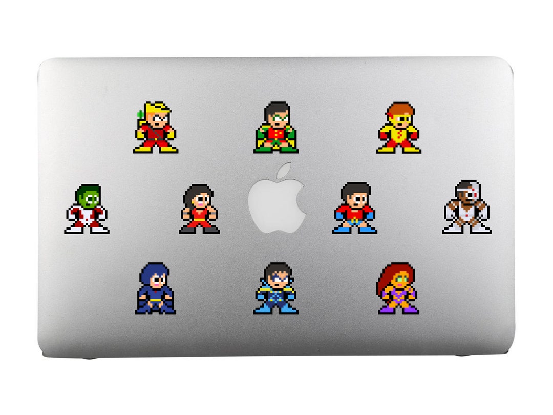 8bit Vinyl Decals, NEW TEENAGE TITANS, Set of 10, Pixel Art, Sticker ...