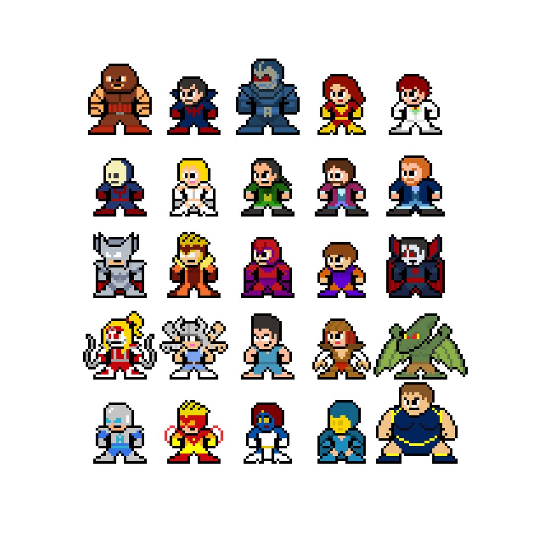 8-bit MARVELOUS MUTANT VILLAINS Master Set Vinyl Decal Stickers Pixel ...