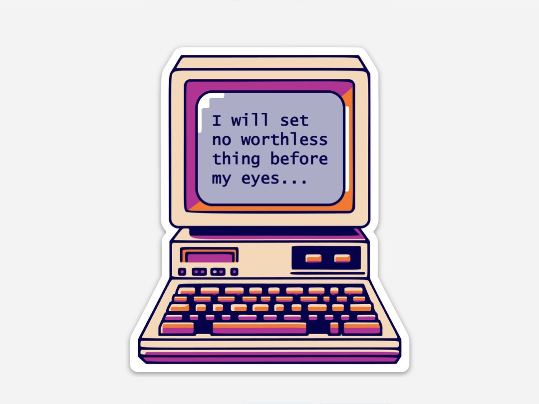 Don't Waste Your Bytes 80s Retro Screen-time Sticker - Etsy
