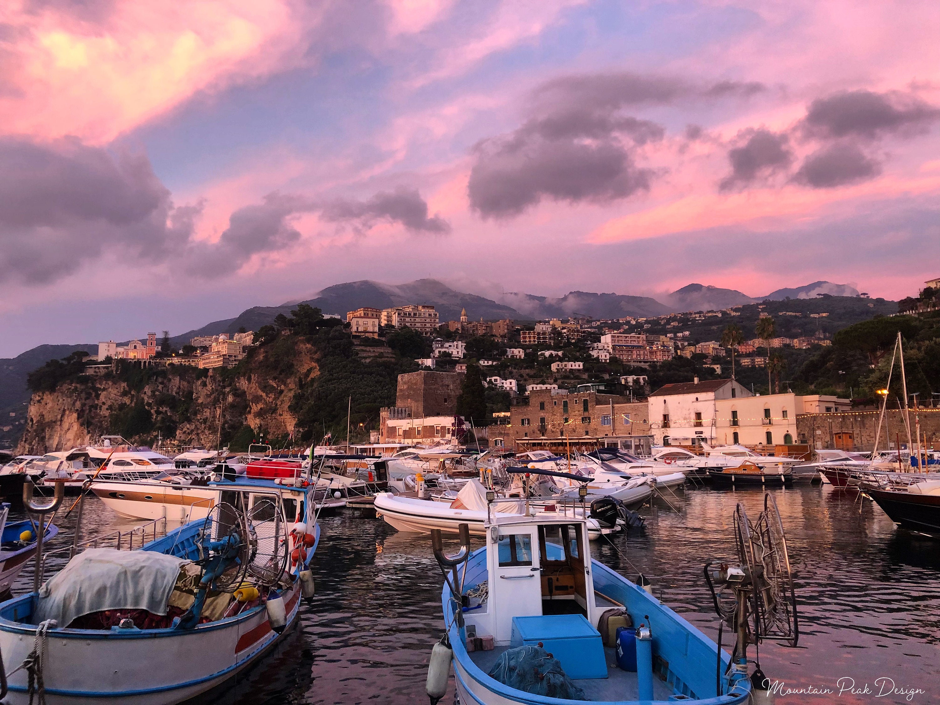 Sunset Vico Equense Photograph Italy Print Italy Wall Art | Etsy
