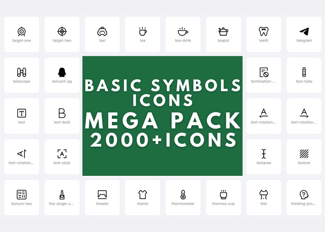 Basic Symbols Icons Megapack Illustration Vector Icons Common Essential ...