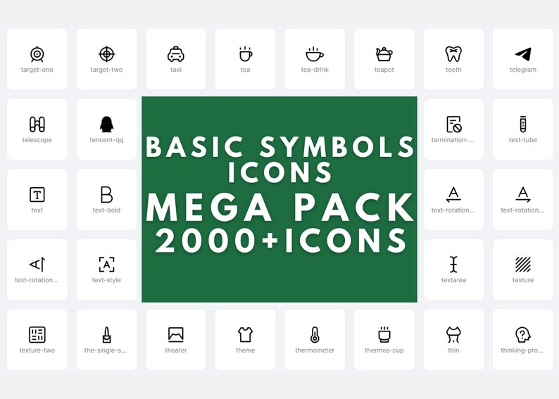 Basic Symbols Icons Megapack Illustration Vector Icons Common Essential ...