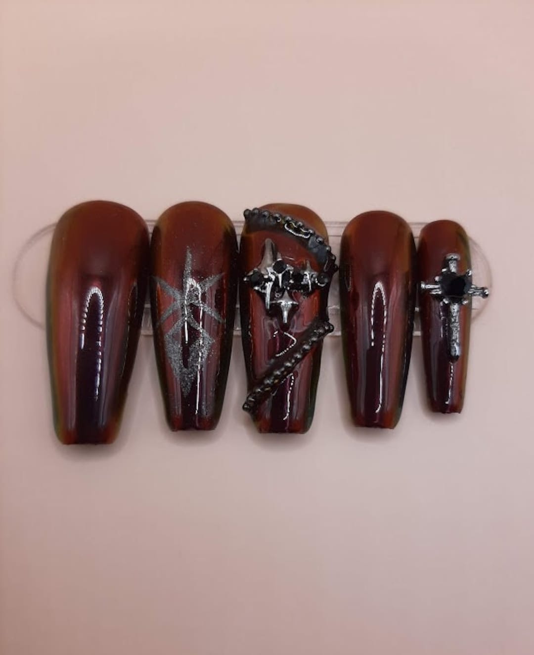 Final Fantasy XIV Dark Knight Soul Crystal Inspired Handmade Press-on ...