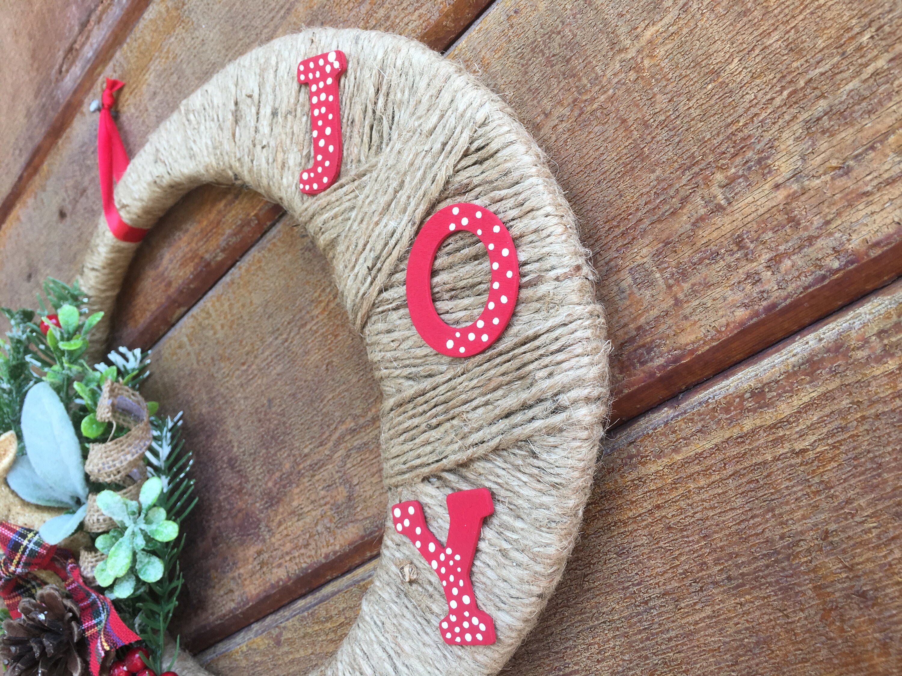 Deer, Joy Jute Wreath, Christmas Decorations, Wreaths, Farmhouse Decor ...
