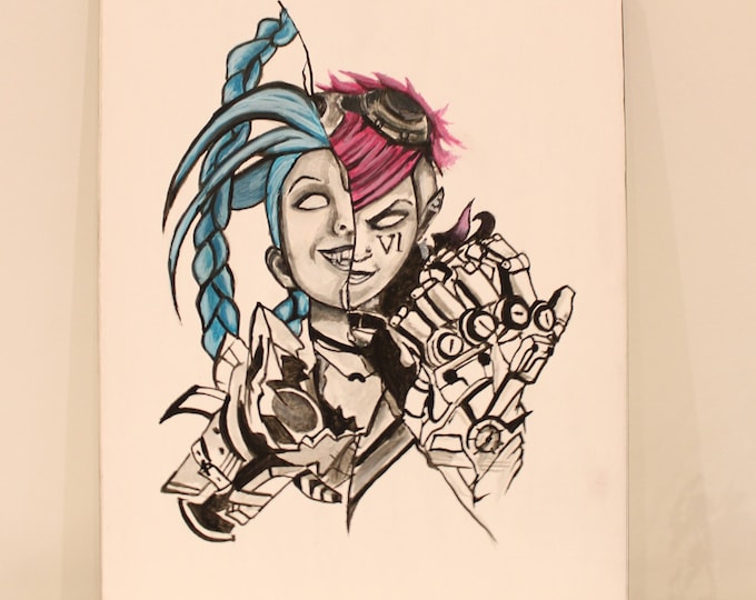League of Legends Arcane Jinx Spray Painting A4 - Etsy.de
