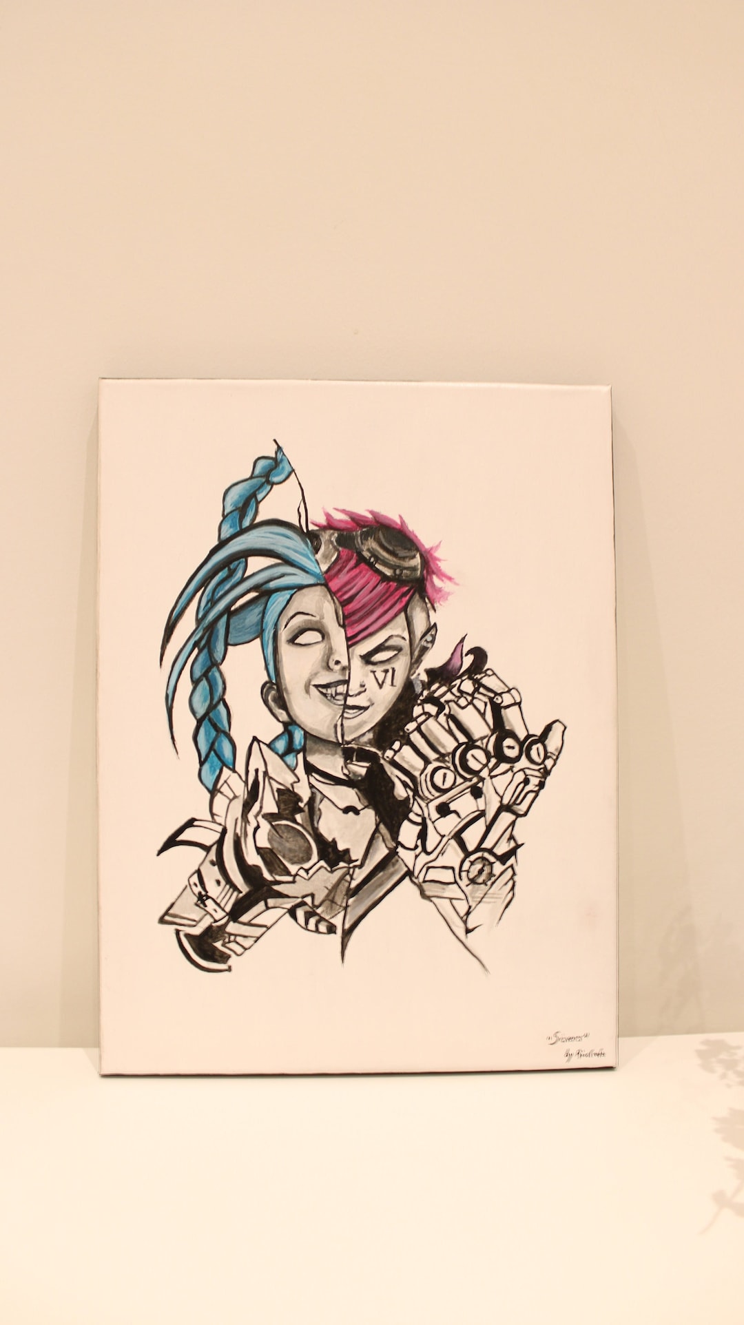 Jinx & Vi sisters Acrylic Handmade Painting on Canvas League of Legends ...