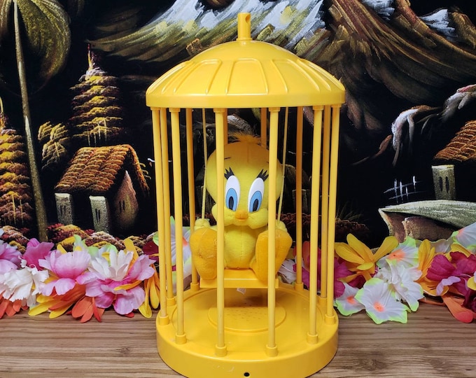 1998 TALKING Tweety Bird in 12" Cage, Motion-activated! Working ...