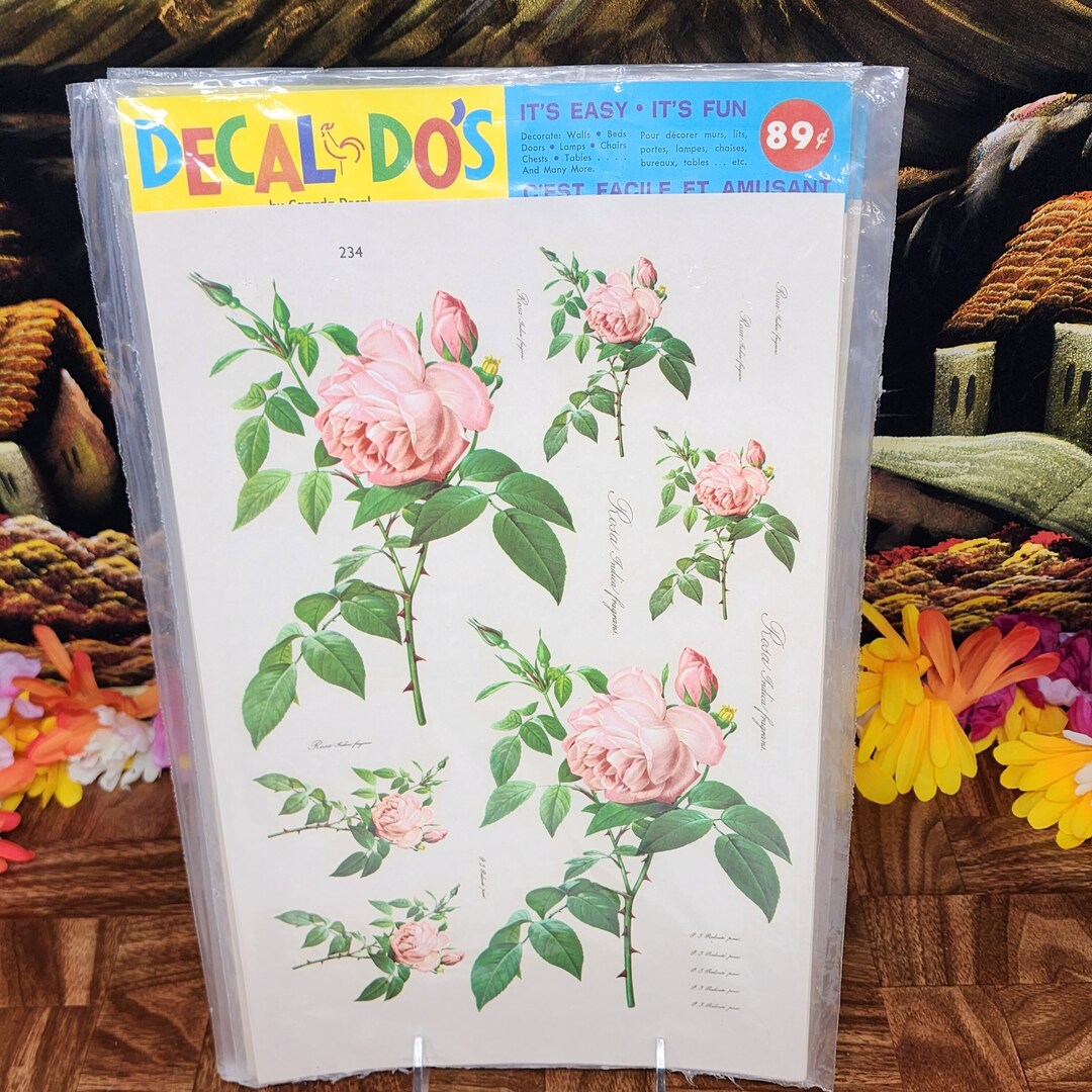 Vintage Large Rose Decals by Decal Do's NOS Unopened. - Etsy