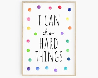 Growth Mindset Printable Poster I Can Do Hard Things Growth - Etsy