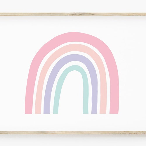 Pastel Rainbow Art Print Printable Wall Art Rainbow Nursery - Etsy