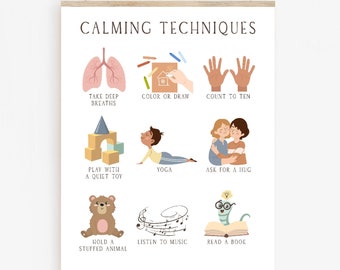 Calming Techniques Poster, Calming Corner, Calming Strategies Chart ...