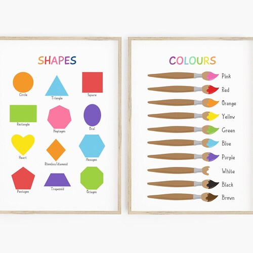 Colors and Shapes Educational Posters Instant Download - Etsy