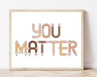 You Matter Poster Diversity Classroom Decor Abstract Art - Etsy