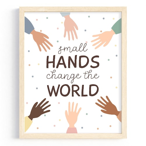 Small Hands Change the World Kids Positive Affirmations Wall - Etsy