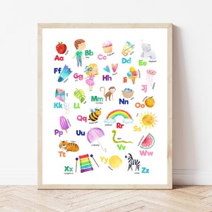 Rainbow ABC Poster, Alphabet Printable, Classroom Decor, Playroom Wall ...