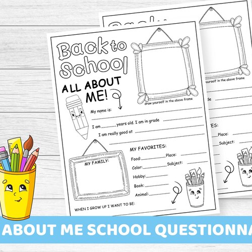 All About Me Student Printable First Day of School Meet - Etsy