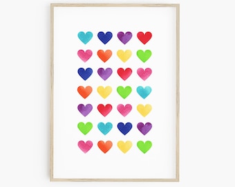 Rainbow Printable Instant Download Bright Watercolor | Etsy