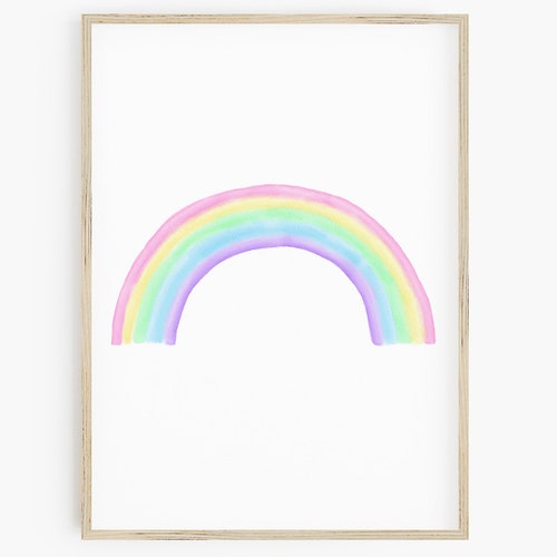 Pastel Rainbow Print Instant Download Girls Room Printable - Etsy