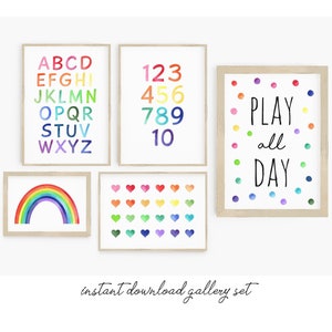 Play All Day Wall Art Set - Instant Download, Gallery Print Set ...