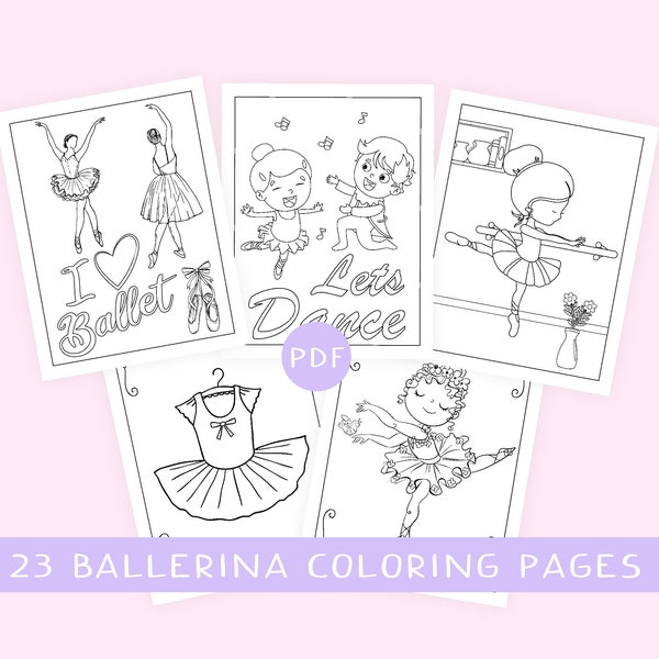 Ballerina Coloring Pages, Ballerina Party Activity, Ballet Coloring ...