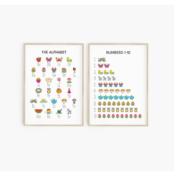 Educational Alphabet Print Set Instant Download Alphabet | Etsy