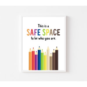 Safe Space Printable, Diversity Poster, Equality Print, Classroom ...