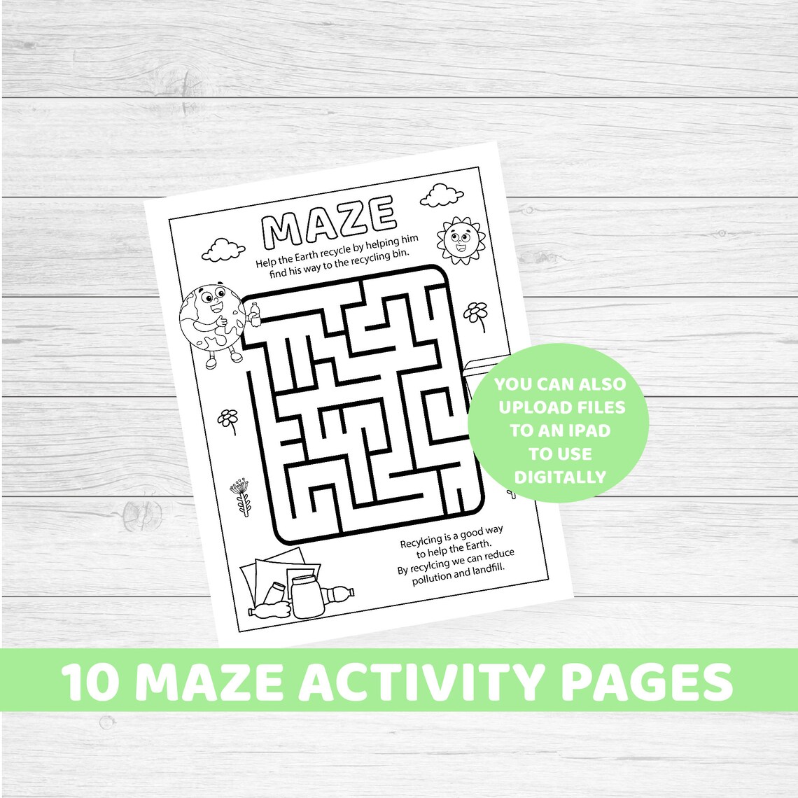Earth Day Activities Mazes for Kids Printable Instant - Etsy Canada