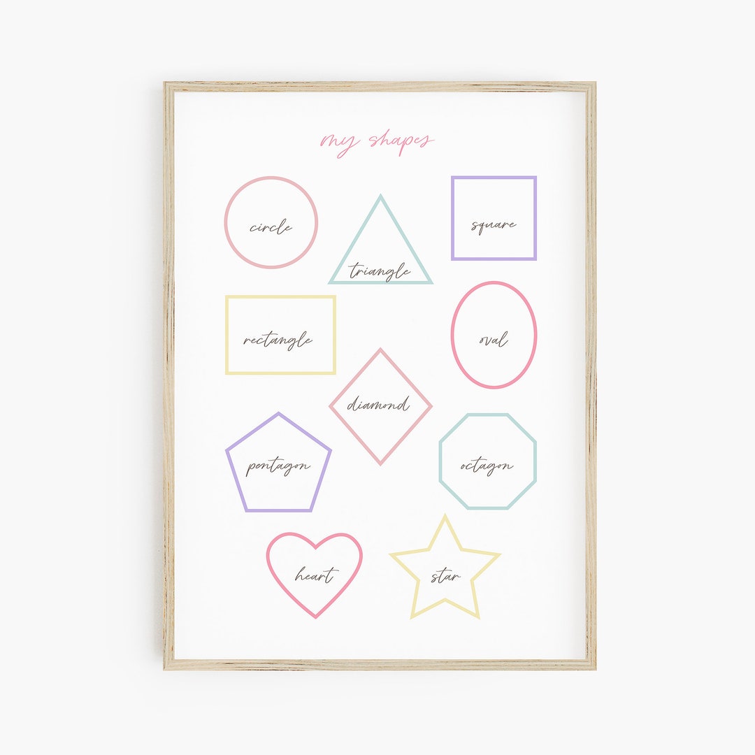 Pastel Shapes Print – Educational Playroom Decor (digital Download) - Etsy