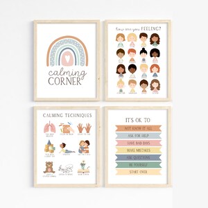 Calm Down Corner Kit, Set of 4 Posters and Feelings Flashcards ...