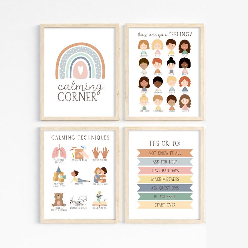 Calm Down Corner Kit Set of 4 Posters and Feelings - Etsy