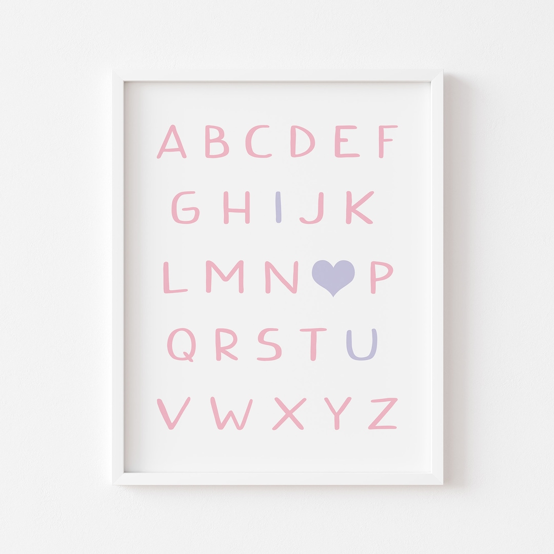 Pink Alphabet Nursery Print – Girls Room Wall Art (digital Download) - Etsy