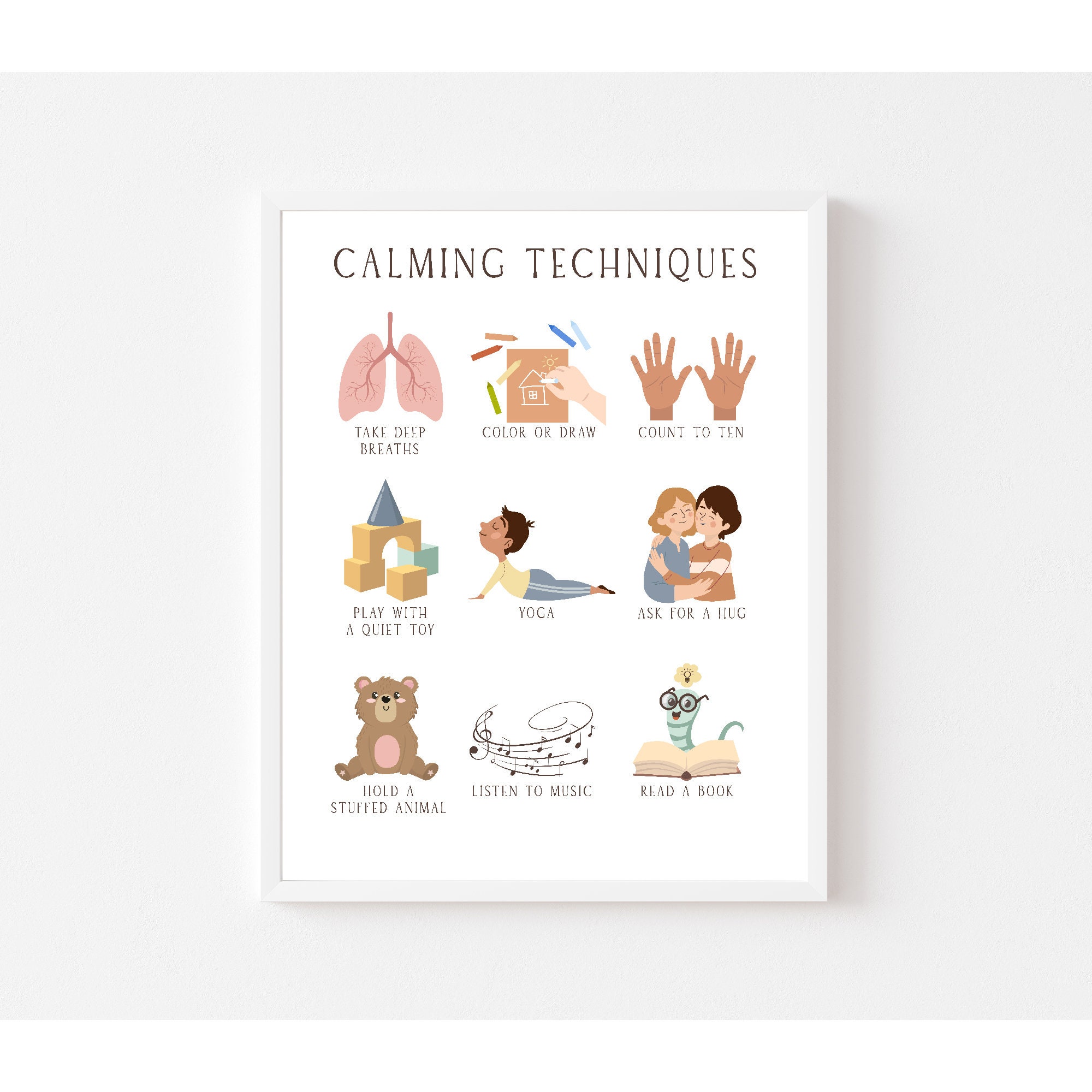Calming Techniques Poster, Yoga Calming Corner, Strategies Chart ...