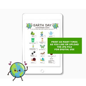 Earth Day Scavenger Hunt, Printable Instant Download, Earth Day ...