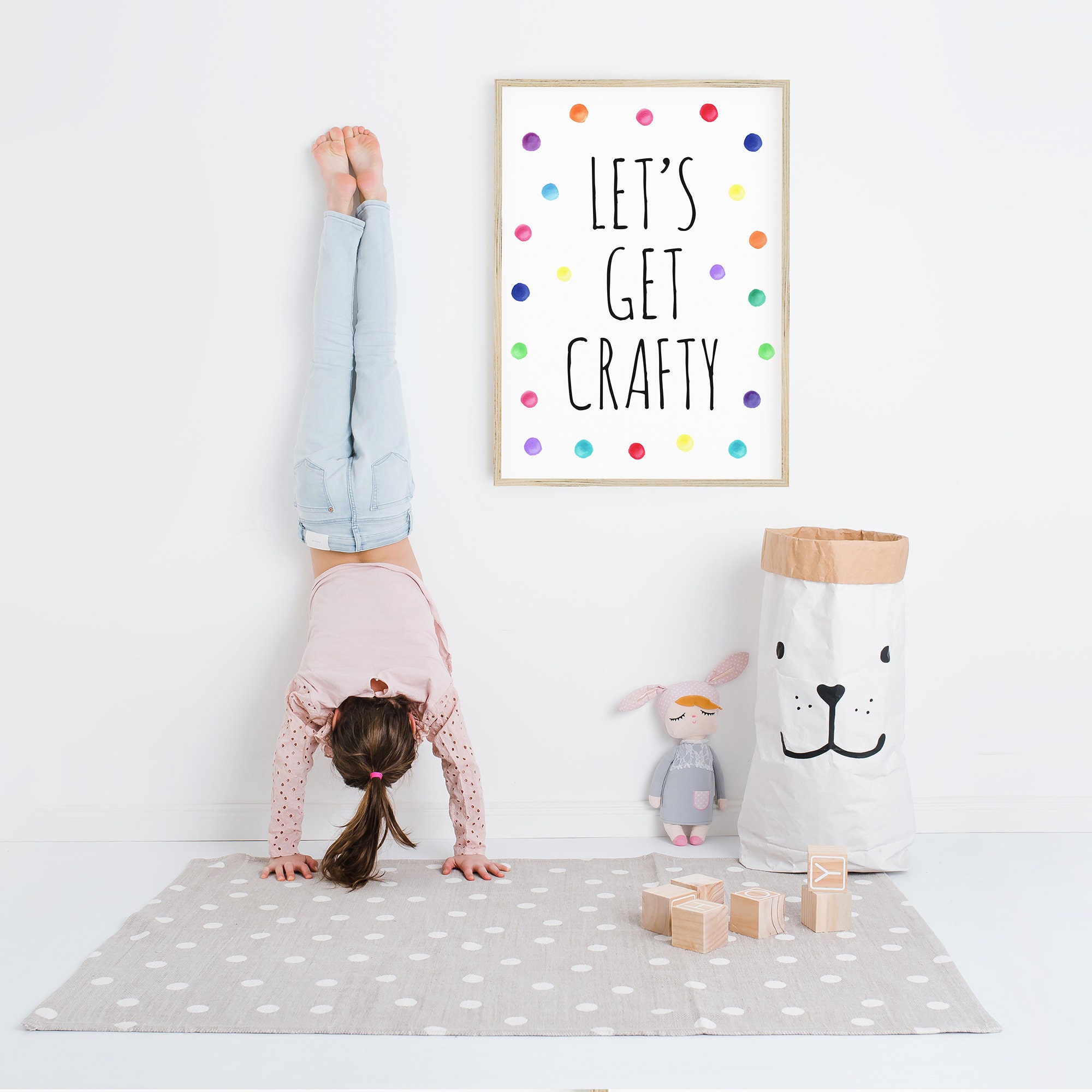 Let's Get Crafty Wall Art Printable Playroom Art | Etsy