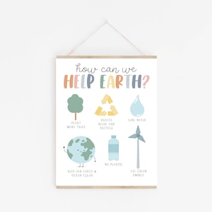 Cute Earth Day Posters, Set of 6, Classroom Decor, Bulletin Board ...