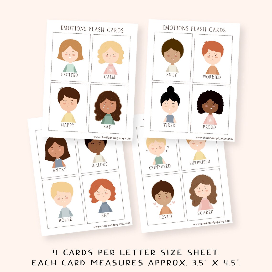 Emotions Flashcards Feelings Flash Cards Printable - Etsy