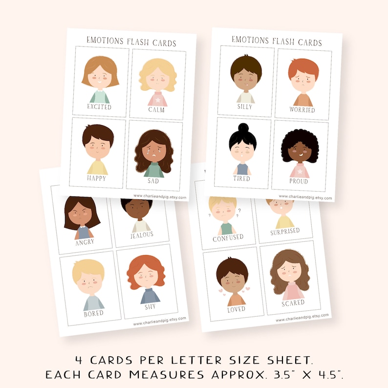 Emotions Flashcards Feelings Flash Cards Printable - Etsy